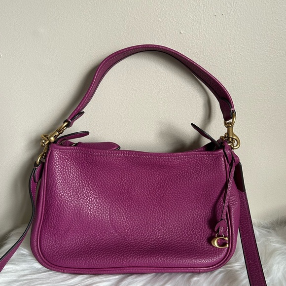 Coach | Bags | Coach Cary Deep Plum Soft Pebble Leather Convertible ...